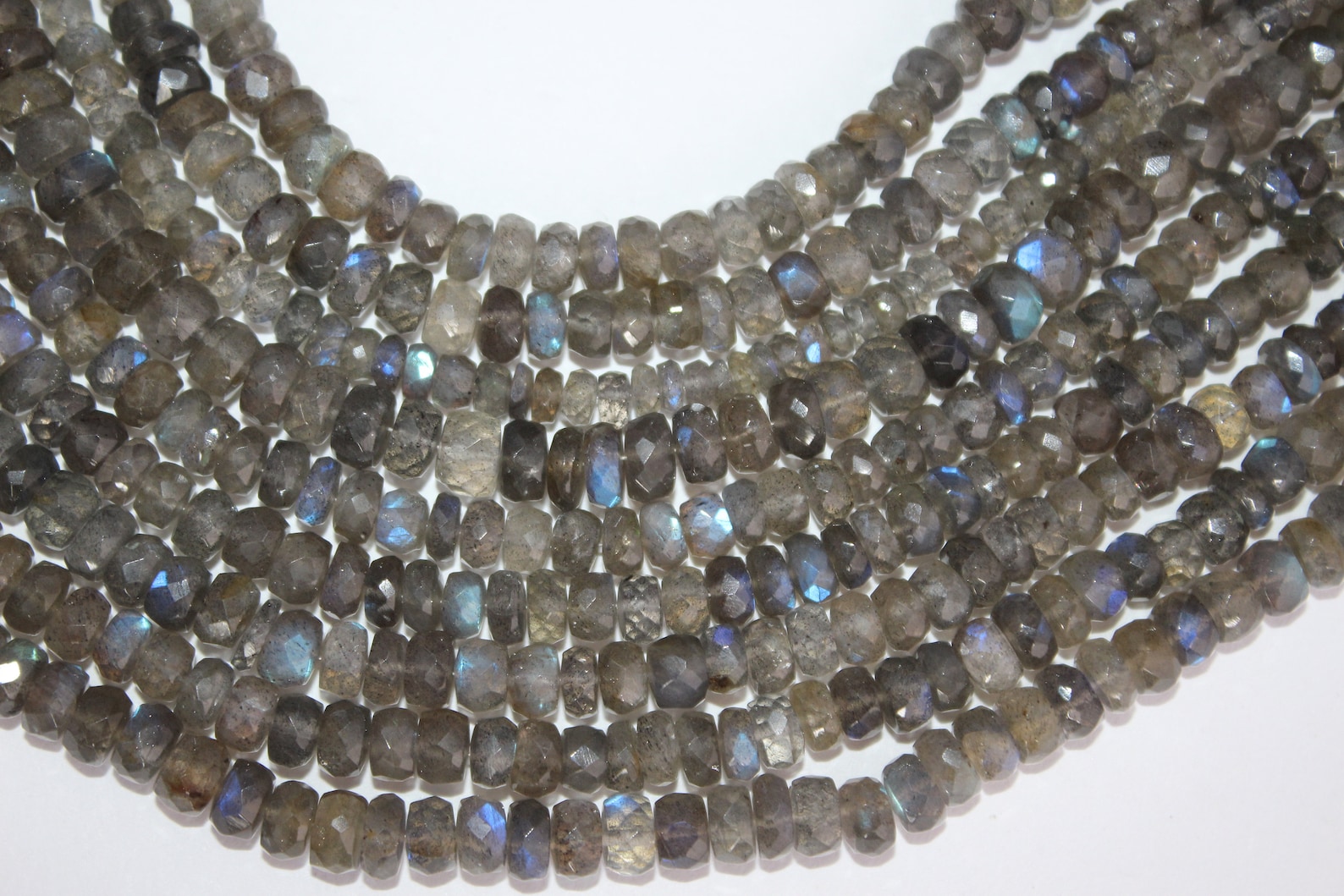 Natural Labradorite Faceted Rondelle Beads 10 | Etsy