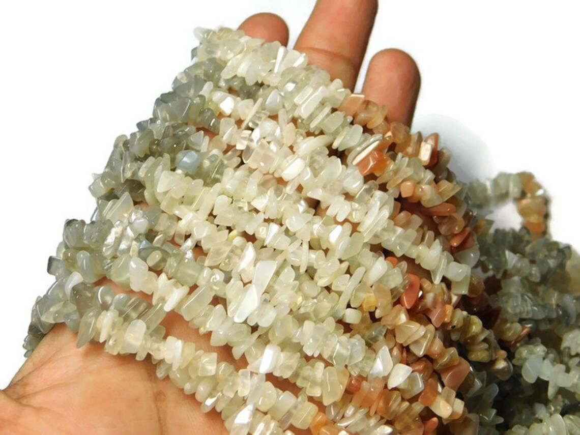 Natural Multi Moonstone Smooth Uncut Chips Gemstone Beads,34 "strand ...