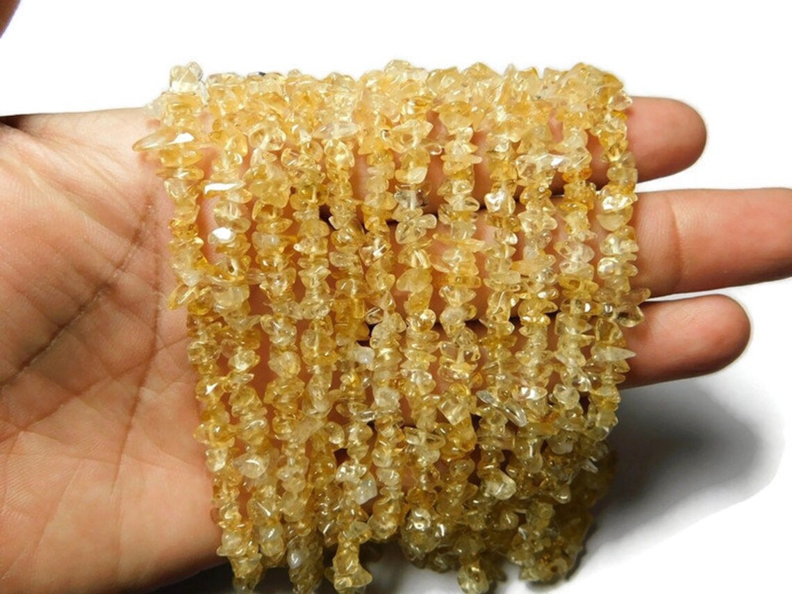 Natural Citrine Smooth Uncut Chips Beads34 strandaaa - Etsy