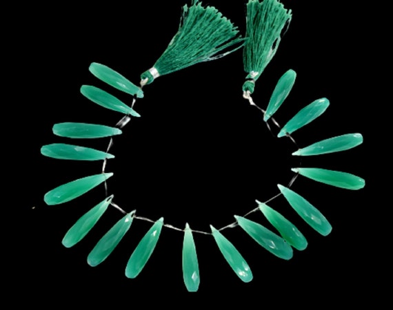 Green Onyx Long Tear Drop Faceted Beads Green Long Tear Drop - Etsy