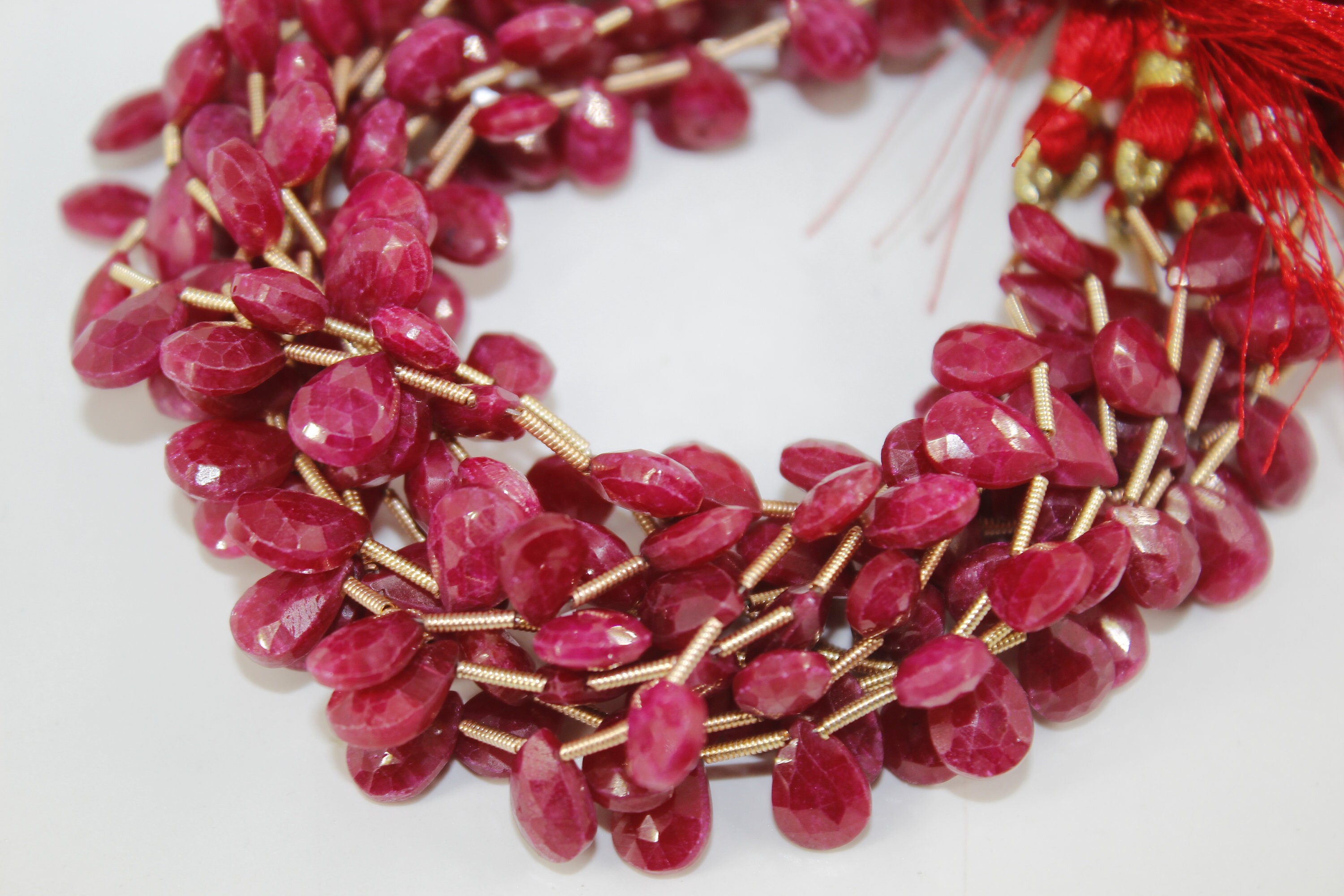 Ruby Pear Shape Faceted Briolettes AAA Ruby Corundum Pear | Etsy