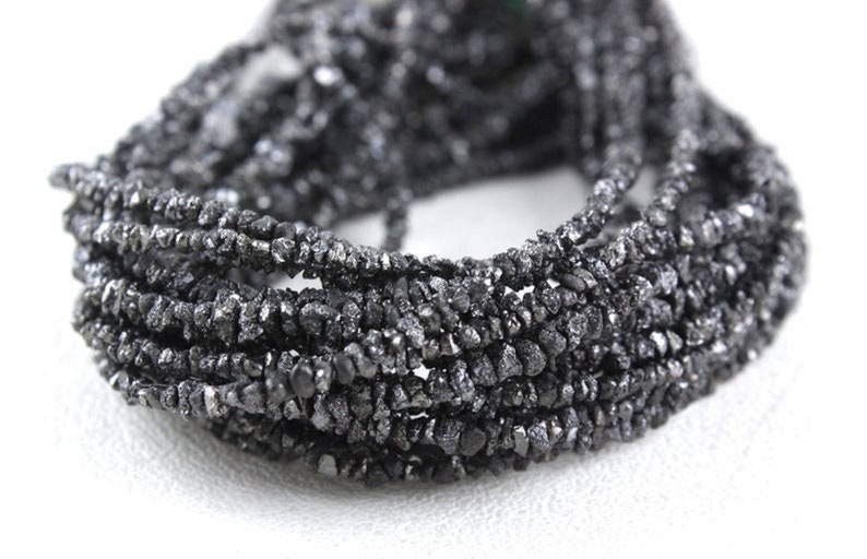 ROUGH DIAMOND Beads, Natural BLACK Diamond Raw Beads, Diamond Nuggets ...