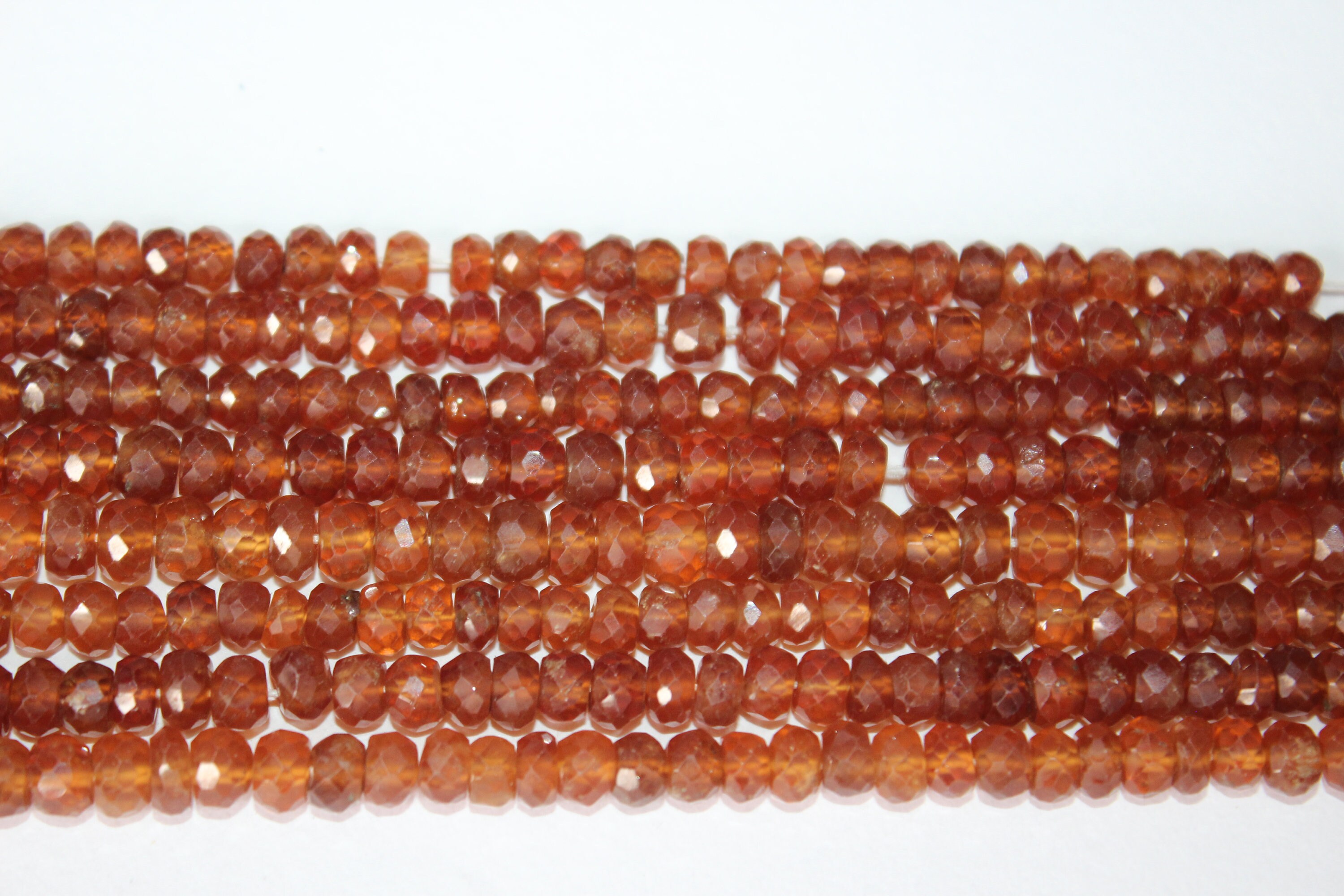 Natural Hessonite Faceted Rondelle Beads 13 - Etsy