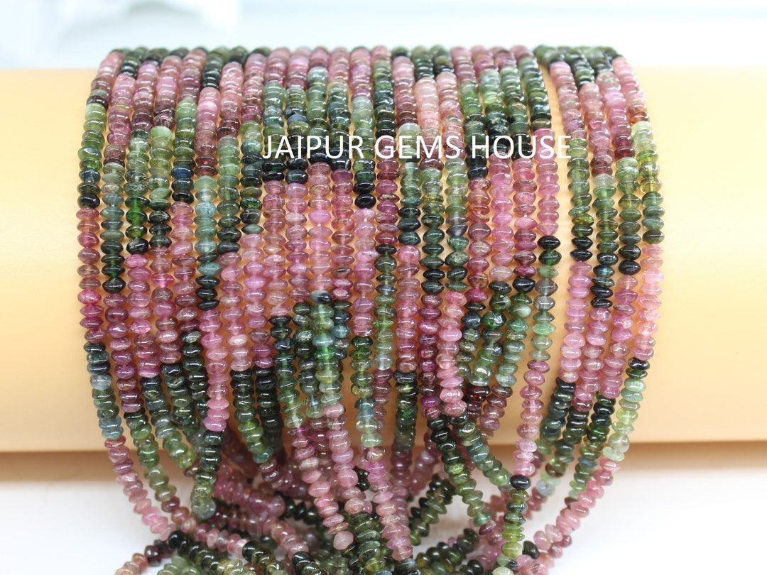 Multi Tourmaline Smooth Button Shape Beads, Natural Multi Tourmaline ...