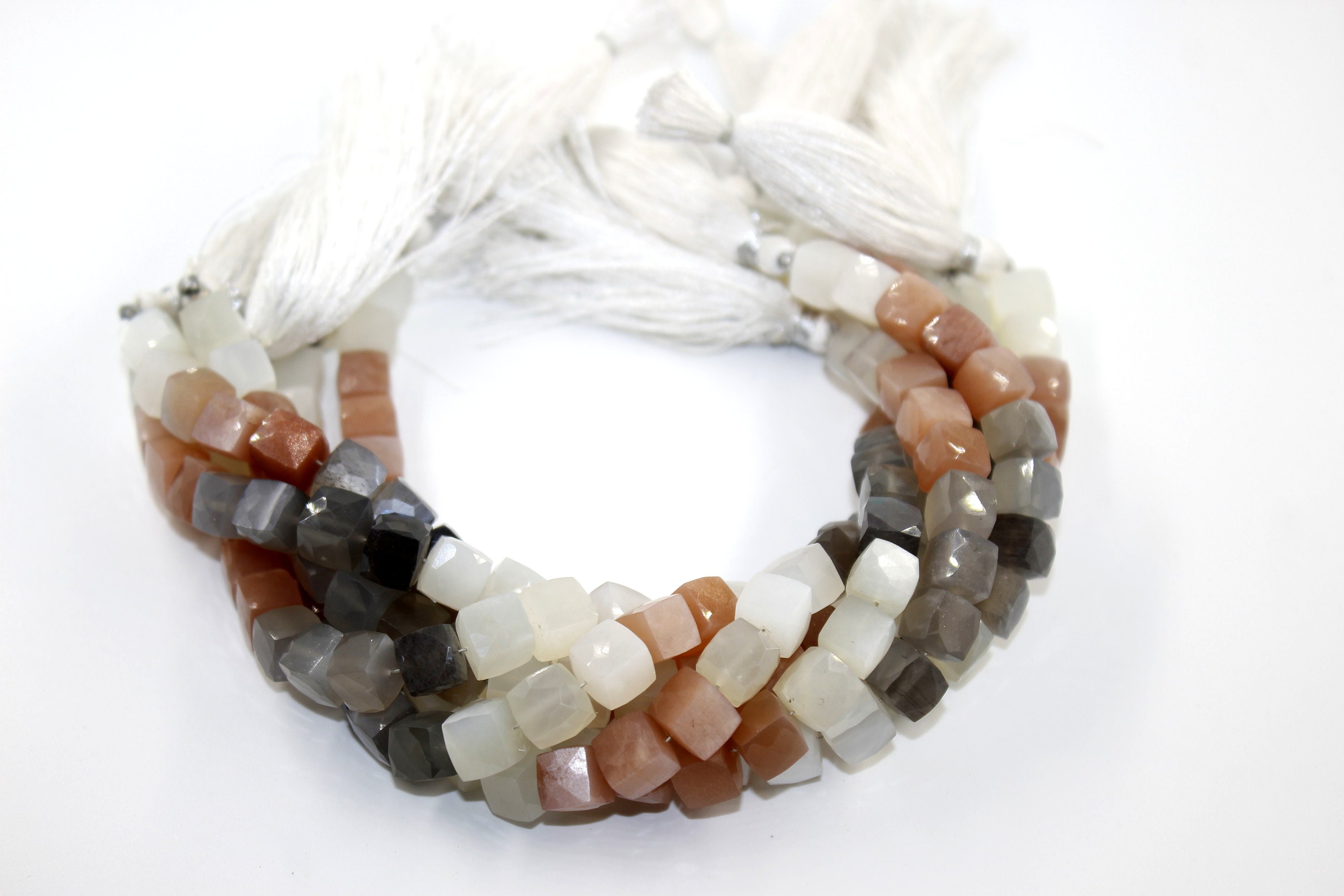 Multi Moonstone Cube Shape Beads Multi Moonstone Box Shape | Etsy