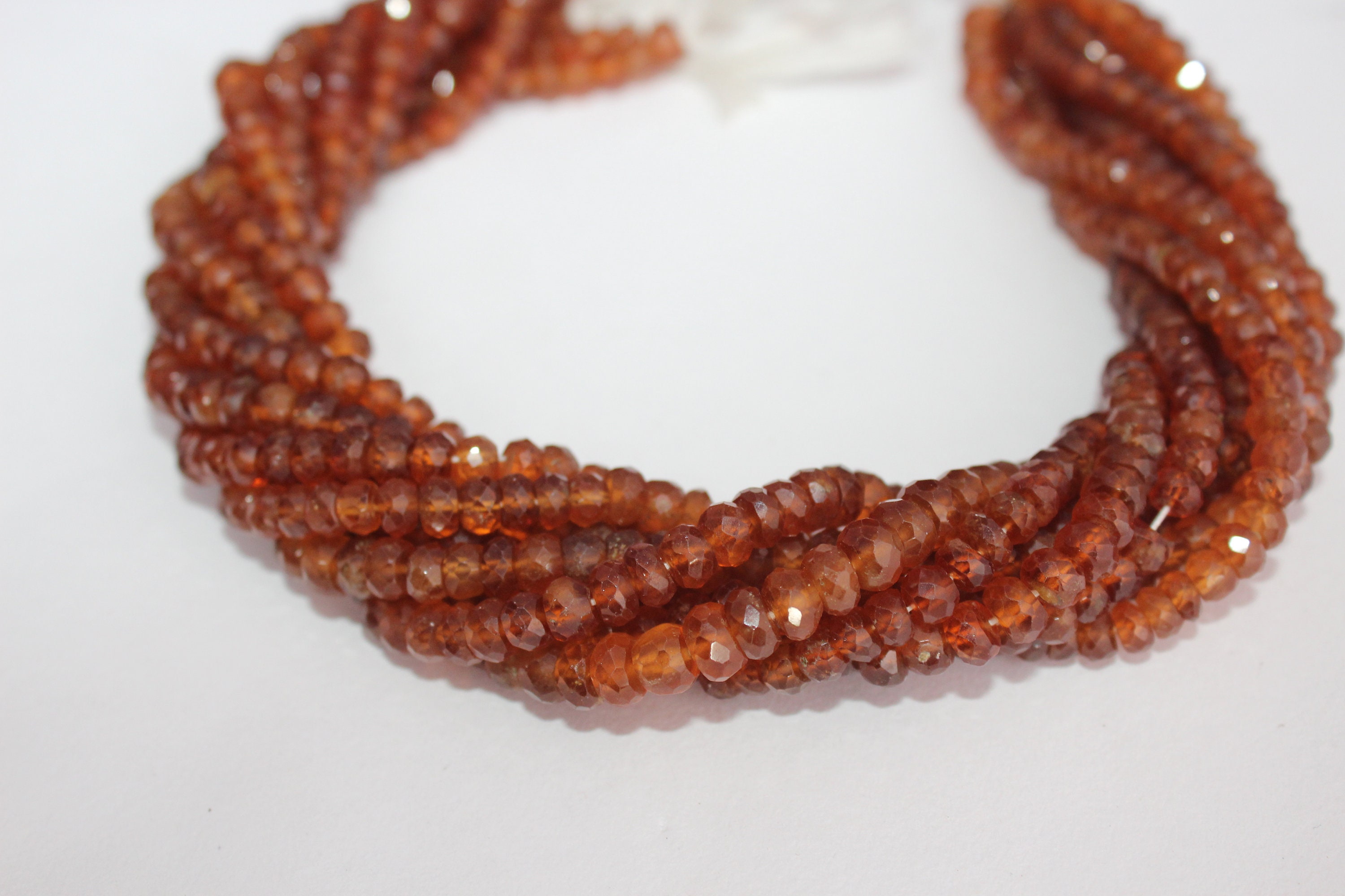 Natural Hessonite Faceted Rondelle Beads 13 - Etsy