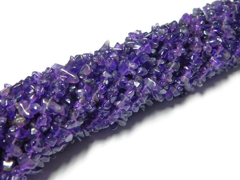Natural Amethyst Smooth Uncut Chips Beads 34 Strand | Etsy