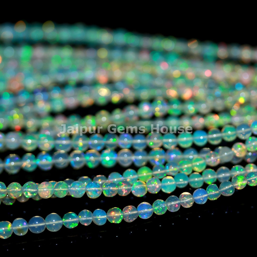 Amazing Fire Ethiopian Opal Round Beads AAA Natural Welo Opal Beads ...
