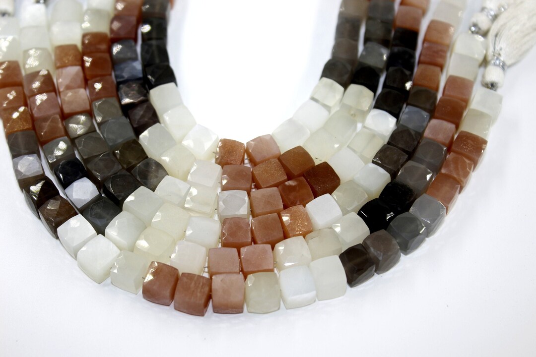 Buy Multi Moonstone Cube Shape Beads, Multi Moonstone Box Shape Beads ...