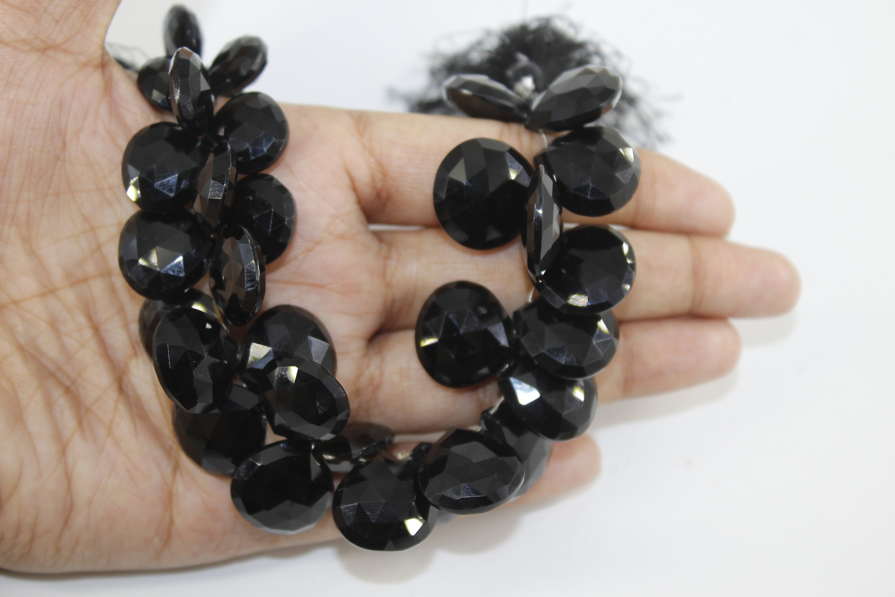 Black Spinel Heart Shape Briolette, Black Spinel Faceted Beads, Natural ...