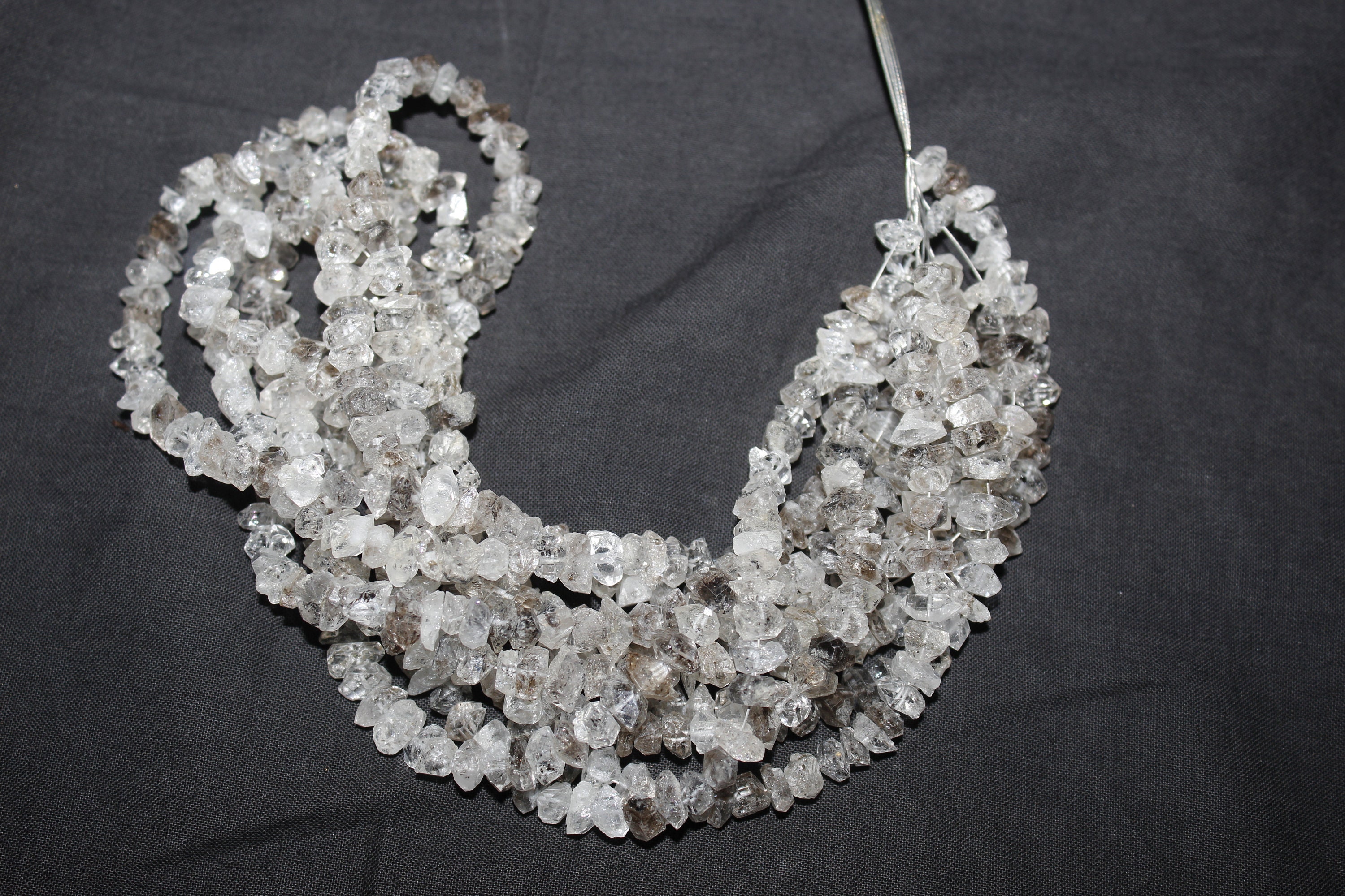 Herkimer Diamond Quartz Beads Herkimer Diamond with black | Etsy