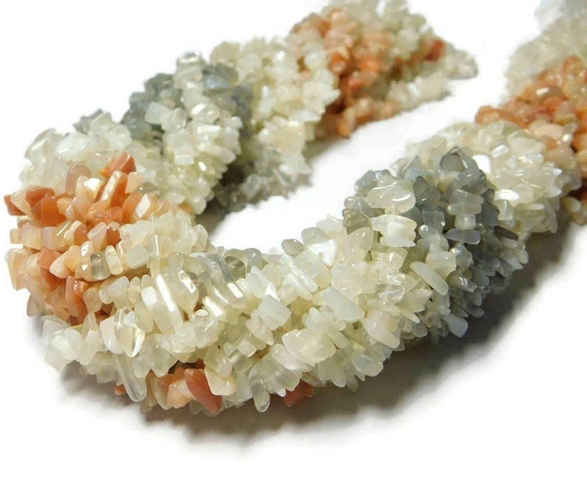 Natural Multi Moonstone Smooth Uncut Chips Gemstone Beads,34 "strand ...