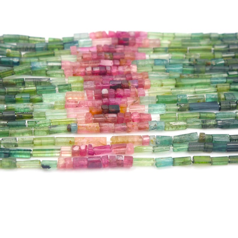 Natural Multi Tourmaline Fancy Tube Shape Beads ,multi Tourmaline Long ...