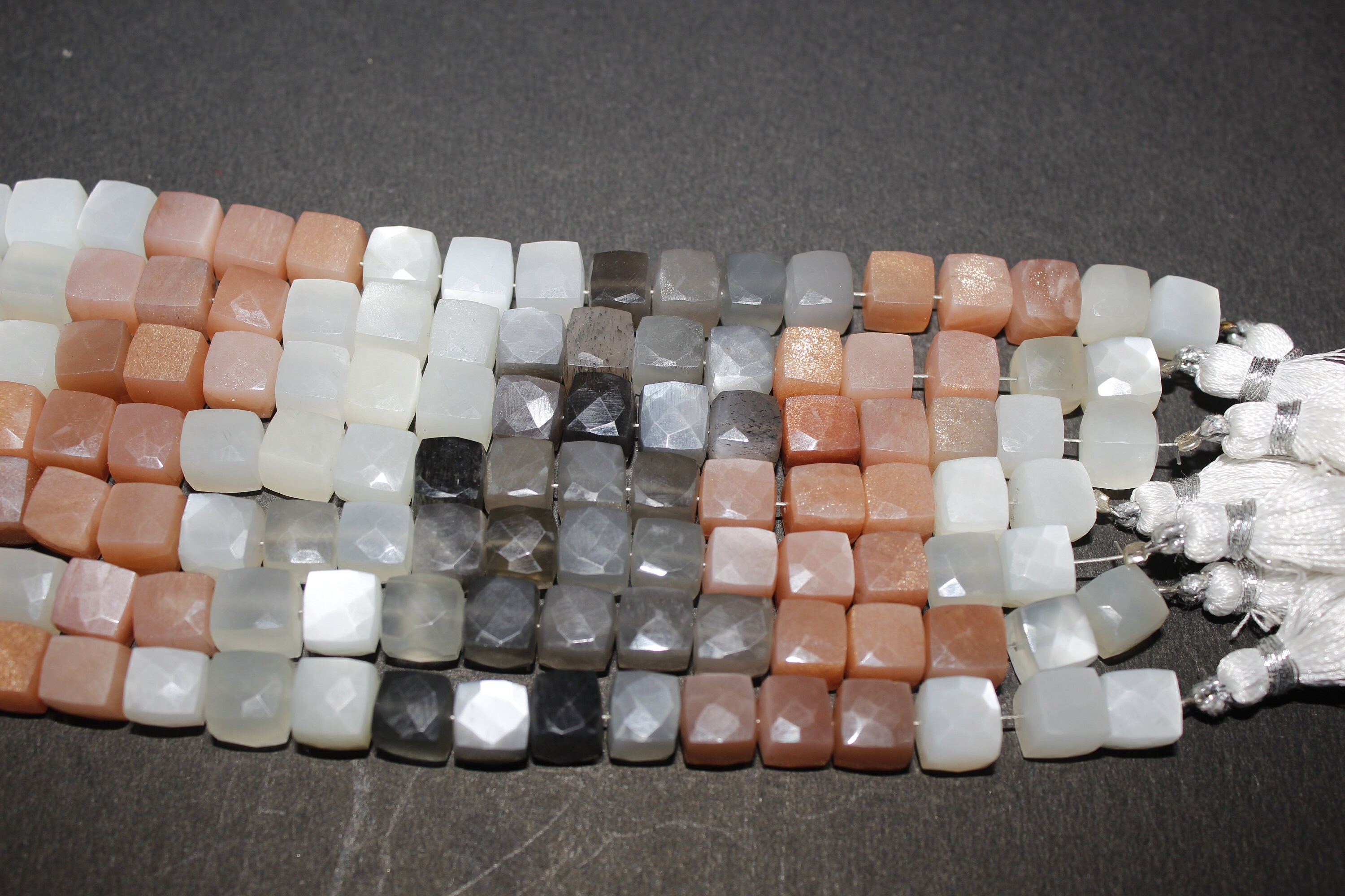 Multi Moonstone Cube Shape Beads Multi Moonstone Box Shape | Etsy