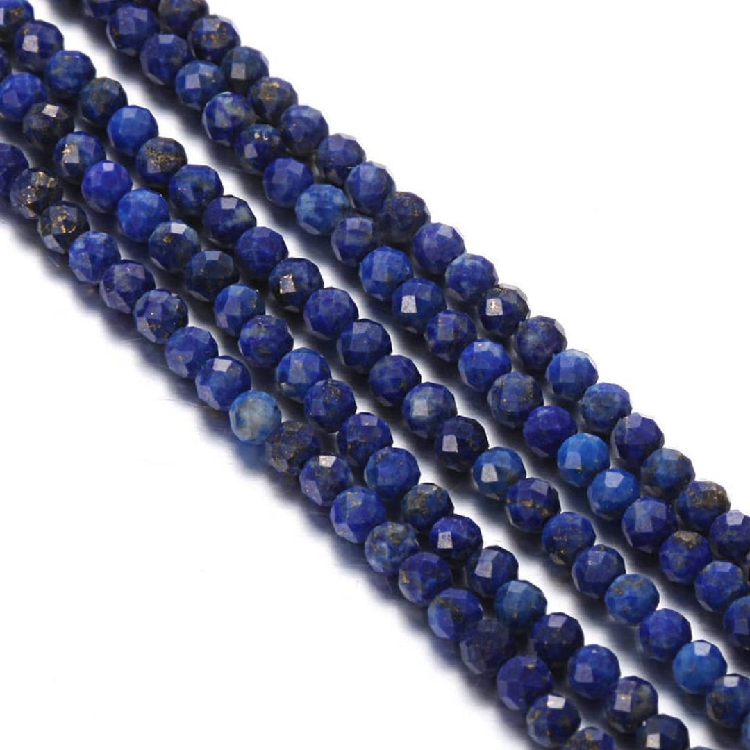 Lapis Lazuli Faceted Beads, 2mm, 3mm, 4mm Lapis Lazuli Round Beads, 13 ...