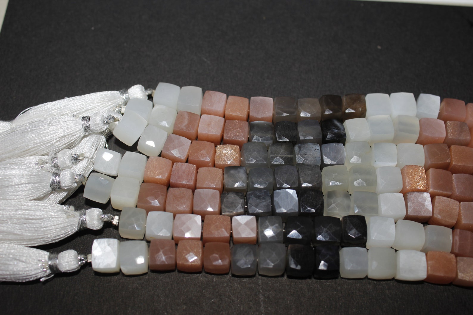 Multi Moonstone Cube Shape Beads Multi Moonstone Box Shape - Etsy India