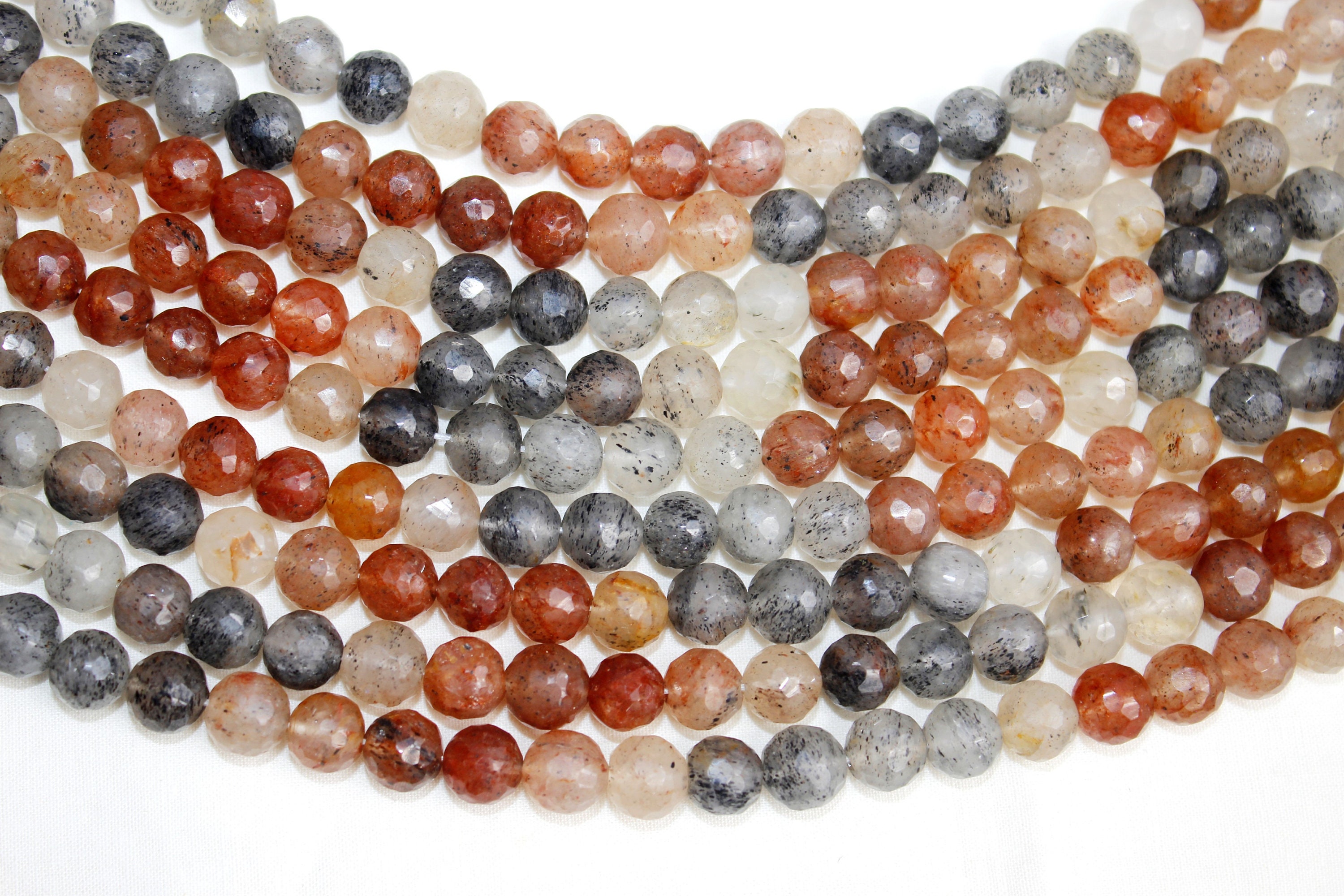 Multi Rutile Quartz Faceted Round Beads 8-9 Mm Rutile Quartz - Etsy