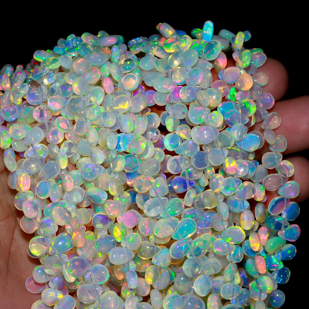 Excellent Quality Fire Ethiopian Opal Smooth Pear Shape Beads, Fire ...