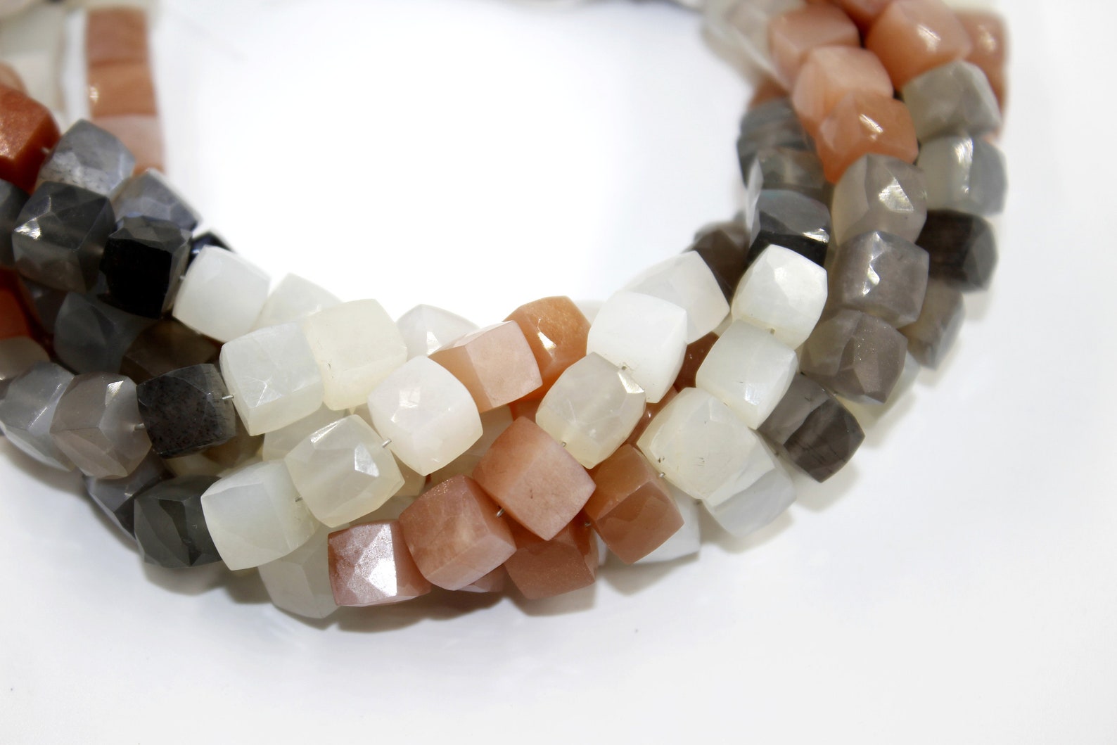 Multi Moonstone Cube Shape Beads Multi Moonstone Box Shape | Etsy