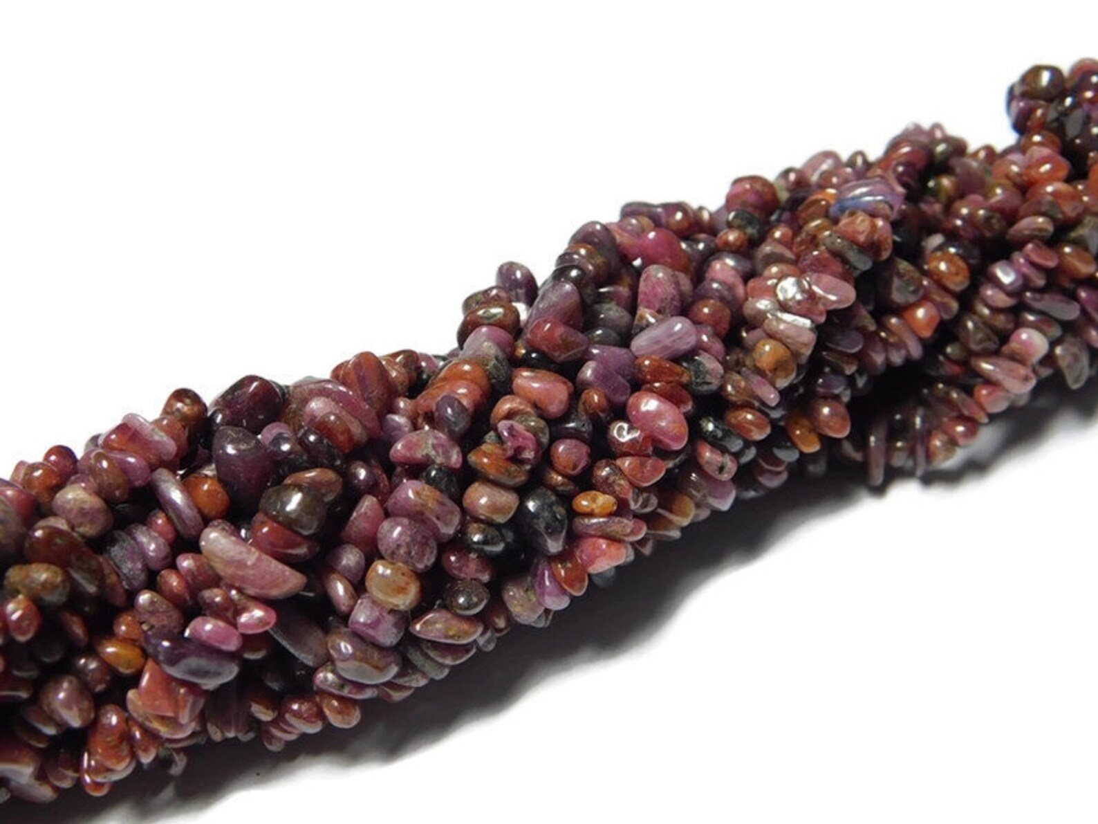 Natural Ruby Smooth Uncut Chips,34" Strand,aaa Quality Ruby Smooth Raw ...