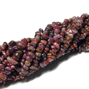 Natural Ruby Smooth Uncut Chips,34" Strand,aaa Quality Ruby Smooth Raw ...