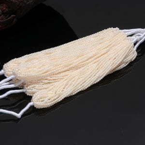 Tiny Natural Fresh Water Round Pearl Beads High Lustre AAA+ Grade White ...