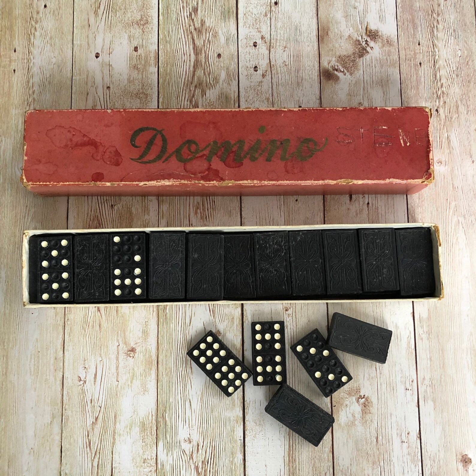 Dominoes set with 55 stones complete and in great condition | Etsy