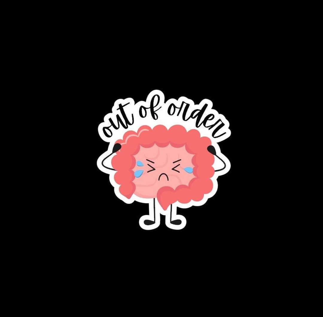Out of Order Stomach Sticker, Waterproof Vinyl Sticker, Water Bottle ...