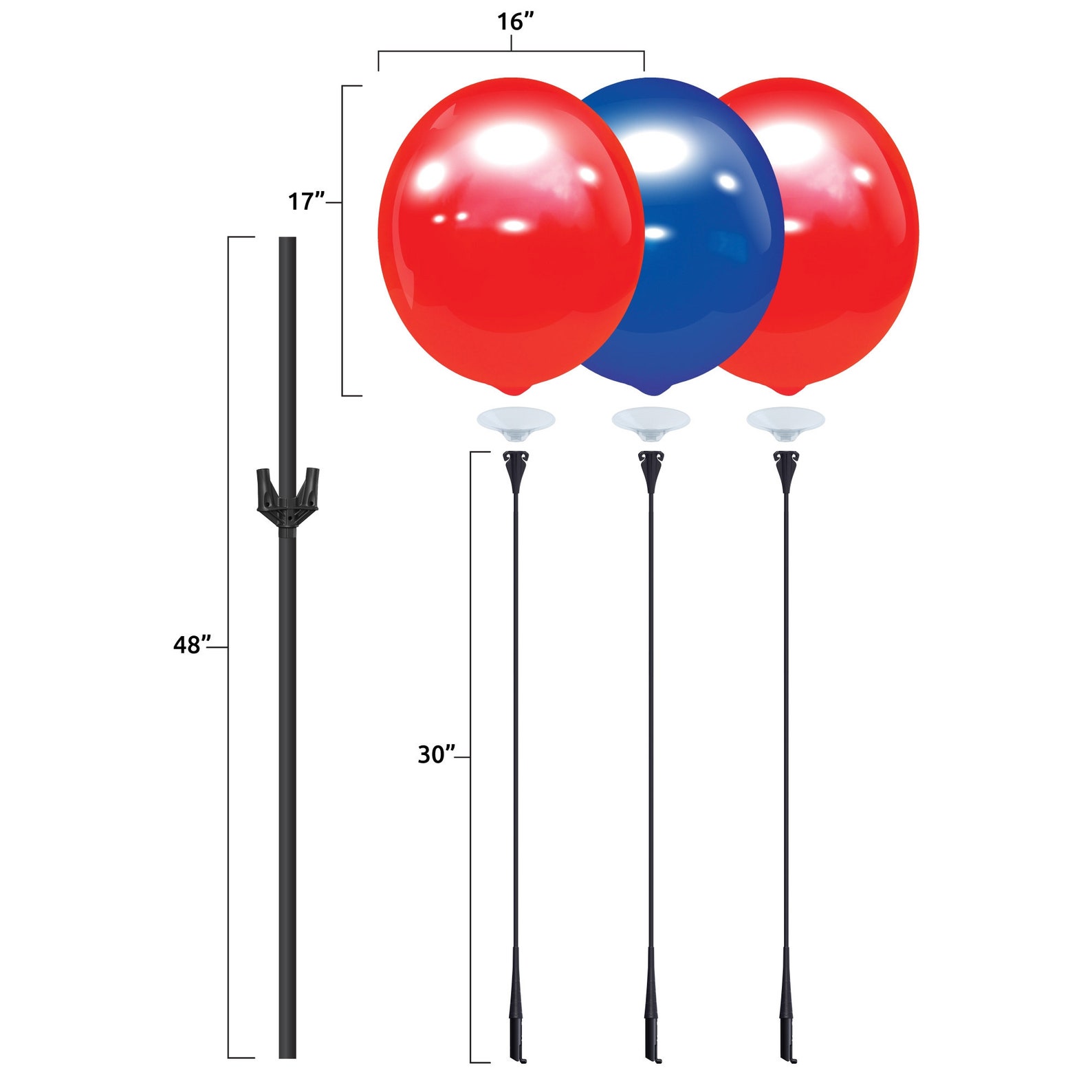 Balloonbobber® Triple Balloon Cluster Pole Kit - Etsy