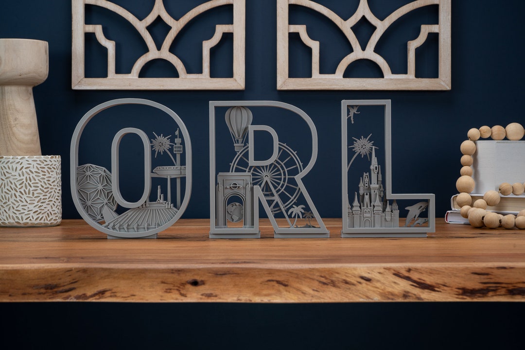Orlando City Letters, Orlando Wall Art, Florida House Warming Gift, 3D ...