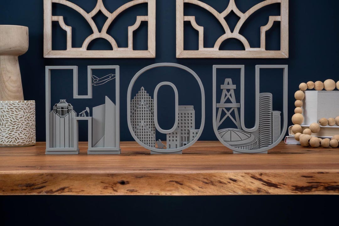 Houston Wall Decor, Houston Skyline, Birthday Gift, House Warming Gift ...
