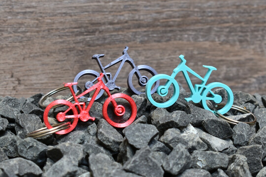 3D Printed Mountain Bike Keychains – Full Suspension, Teal, Red ...