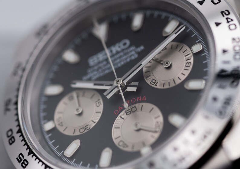 Seiko Homage Daytona-stainless Steel-black Dial-moonrock Sub Dials ...