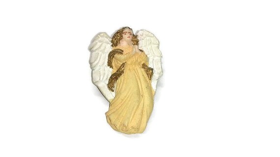 Vtg 80s Old School Angel Pin - Gem
