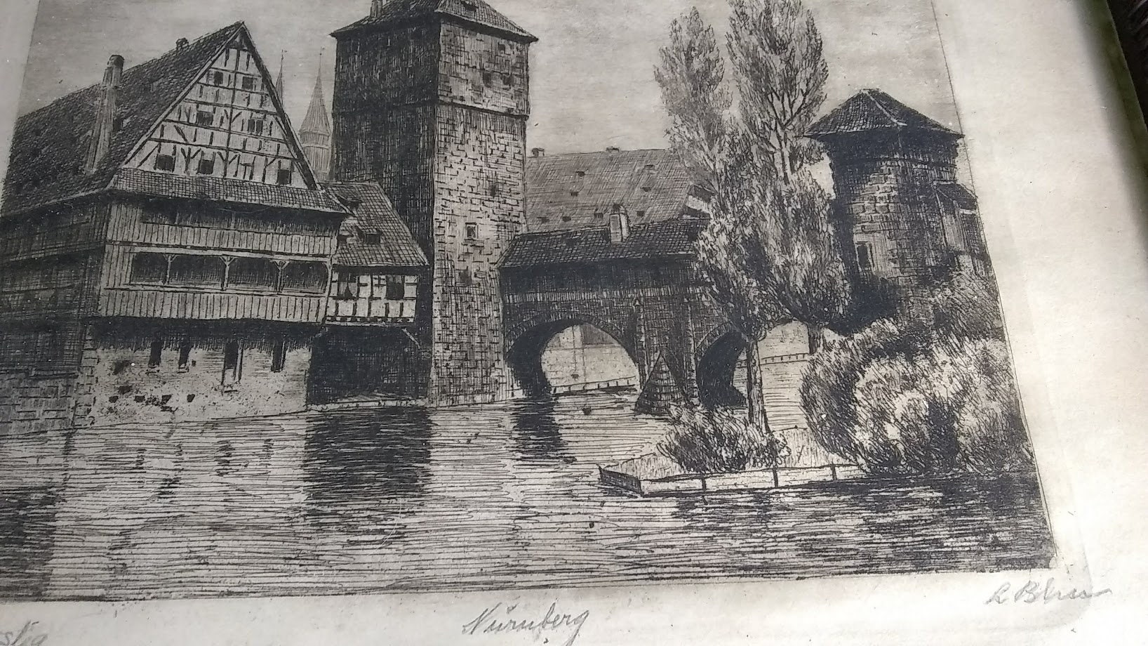 Hangmans Bridge Nuremberg Ink Drawing Pre 1920 - Etsy