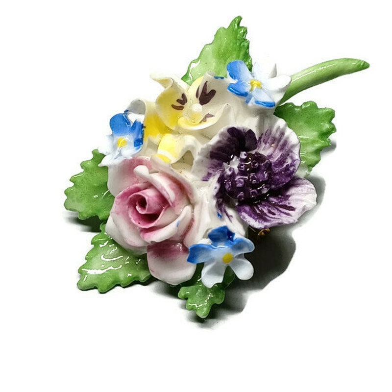 Porcelain Flower Pin - Etsy