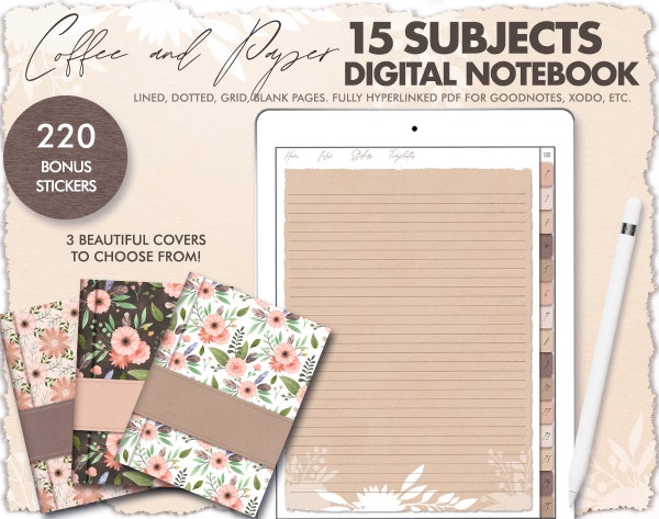 Digital Address Book Floral Address Book Digital Notebook - Etsy Canada