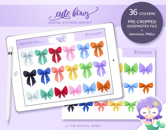 Bows Digital Stickers Mini Kit Digital Planner Accessories | Etsy