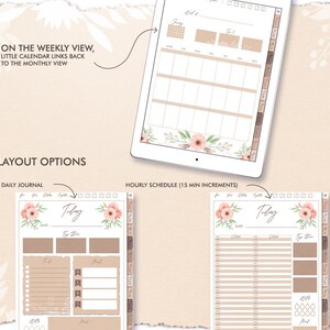 Coffee and Paper Undated Portrait Digital Planner, Fully Hyperlinked ...
