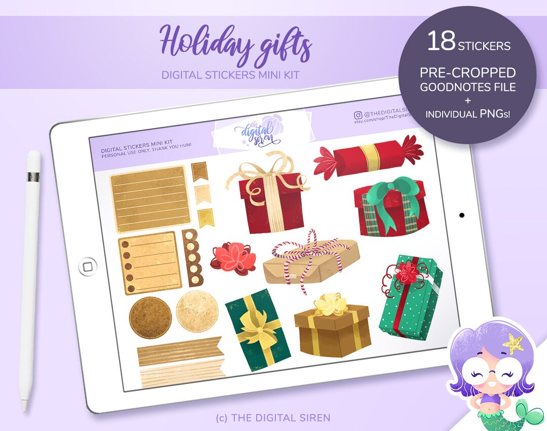 Holidays Digital Stickers, Digital Planner Stickers, Gifts Holiday ...