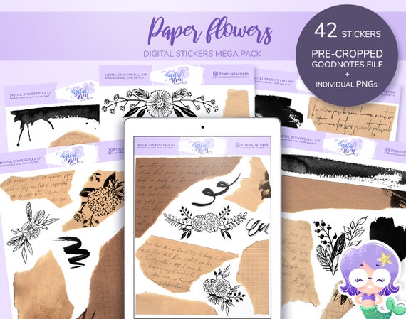 Bujo Digital Stickers Torn Kraft Paper Jw Digital Stickers | Etsy