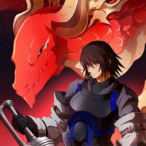 Drakengard Caim Angelus Art Print Unofficial Fan Merch - Etsy