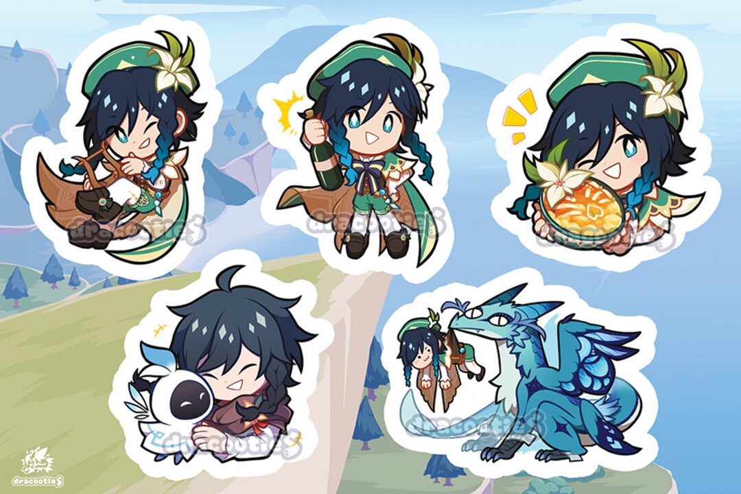 Venti Sticker Sheet | Unofficial Genshin Impact Fan Merch - Etsy