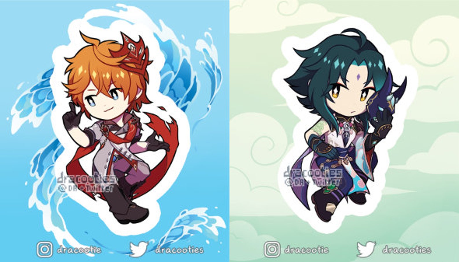 Genshin Impact Stickers Unofficial Razor Venti Zhongli - Etsy