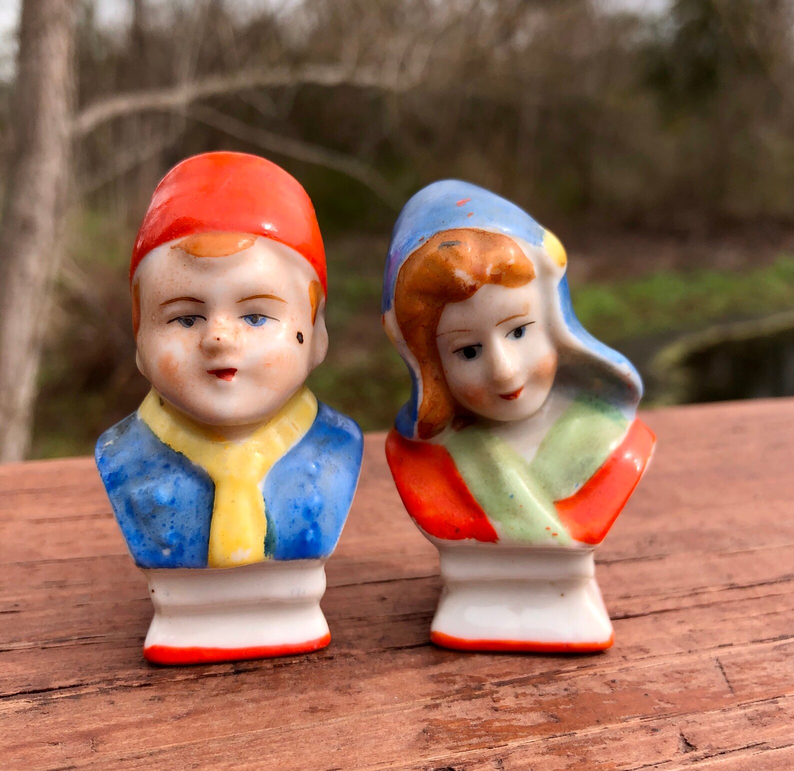 Vintage Dutch Boy and Girl Salt and Pepper Shakers Hand Painted ...