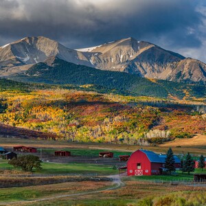 Colorado Landscape Print Red Barn Photo, Autumn Wall Art, Mount Sopris ...