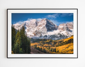 Maroon Bells Colorado Landscape Photography Aspen Travel Photo Print ...