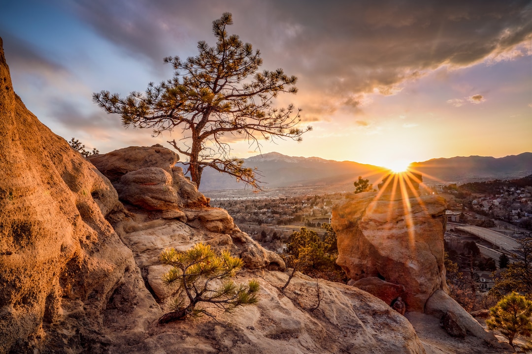 Pikes Peak Sunset Colorado Springs Photo - Colorado Wall Art Picture - Landscape Photography ...