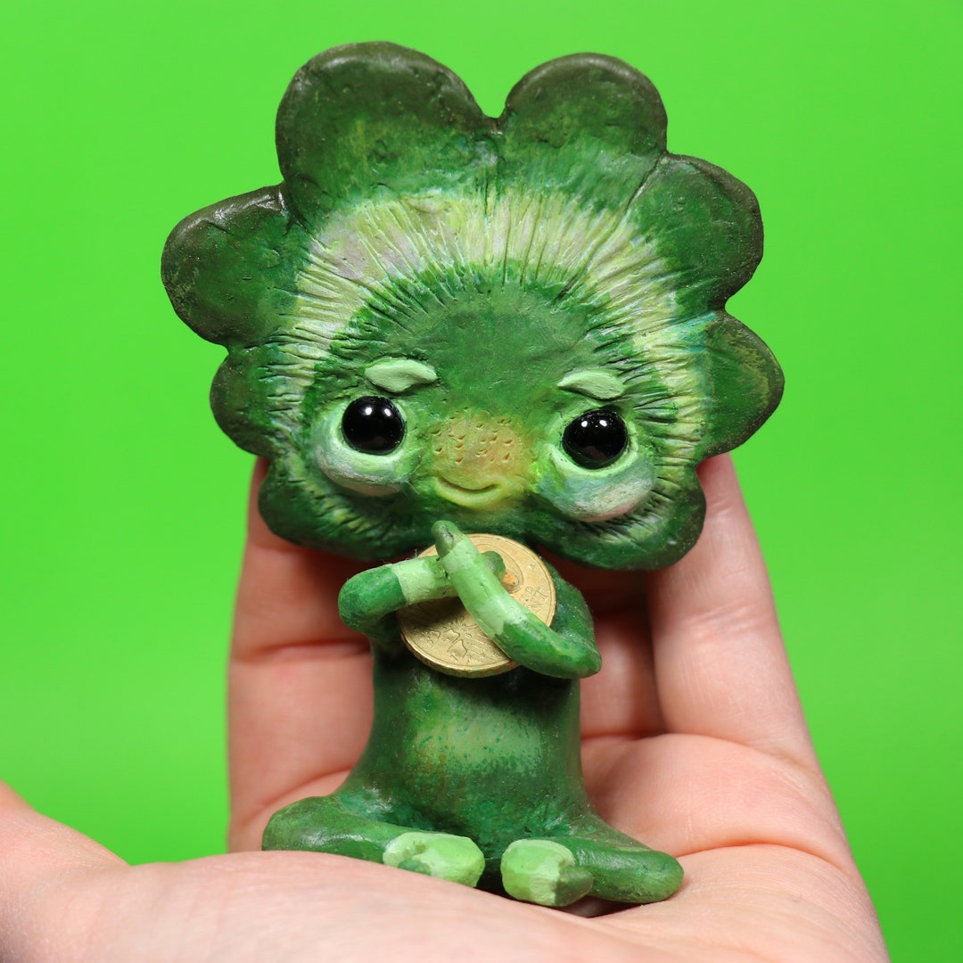 OOAK Klee Fee Clover Fairy Skulptur Ton Polymer Clay St. - Etsy