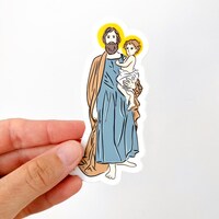 St. Joseph Saint Sticker | Vinyl Sticker | Catholic Saint Stickers - Etsy